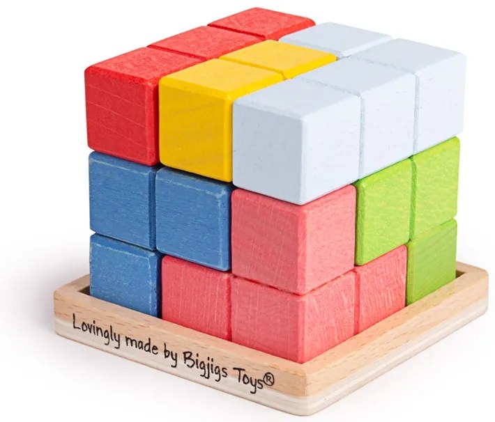 Bigjigs Toys Dřevěná skládací kostka