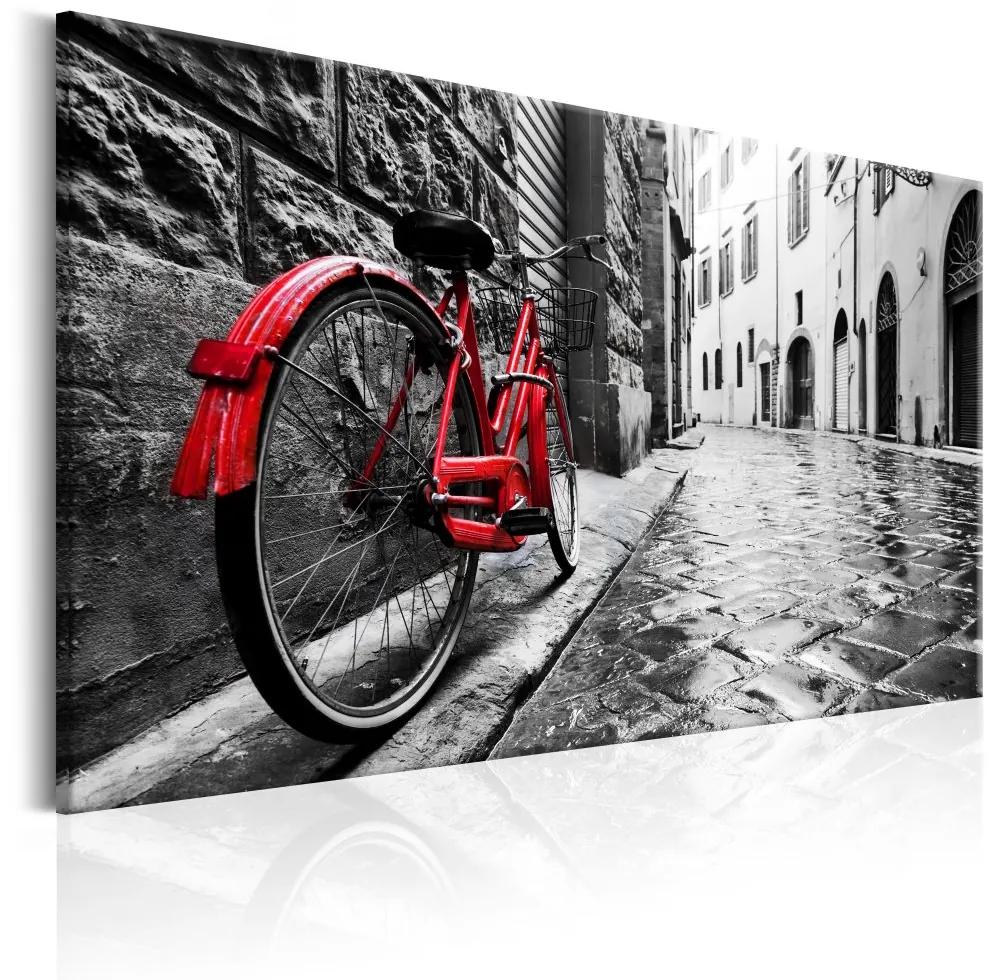 Obraz na plátně Bimago - Vintage Red Bike 120x80 cm