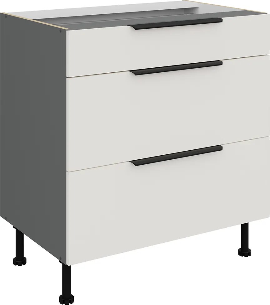 ARIA aw | dolní skříňka 80 D 3S zásuvková | 80 cm | PREMIUM BOX | antracit/bílá
