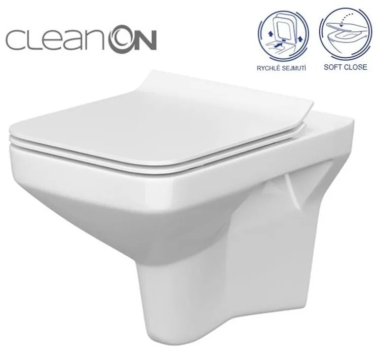 CERSANIT - SET 742 ZÁVĚSNÁ WC MÍSA COMO CLEANON SE SEDÁTKEM DUR ANTI SOFTCLOSE K701-102