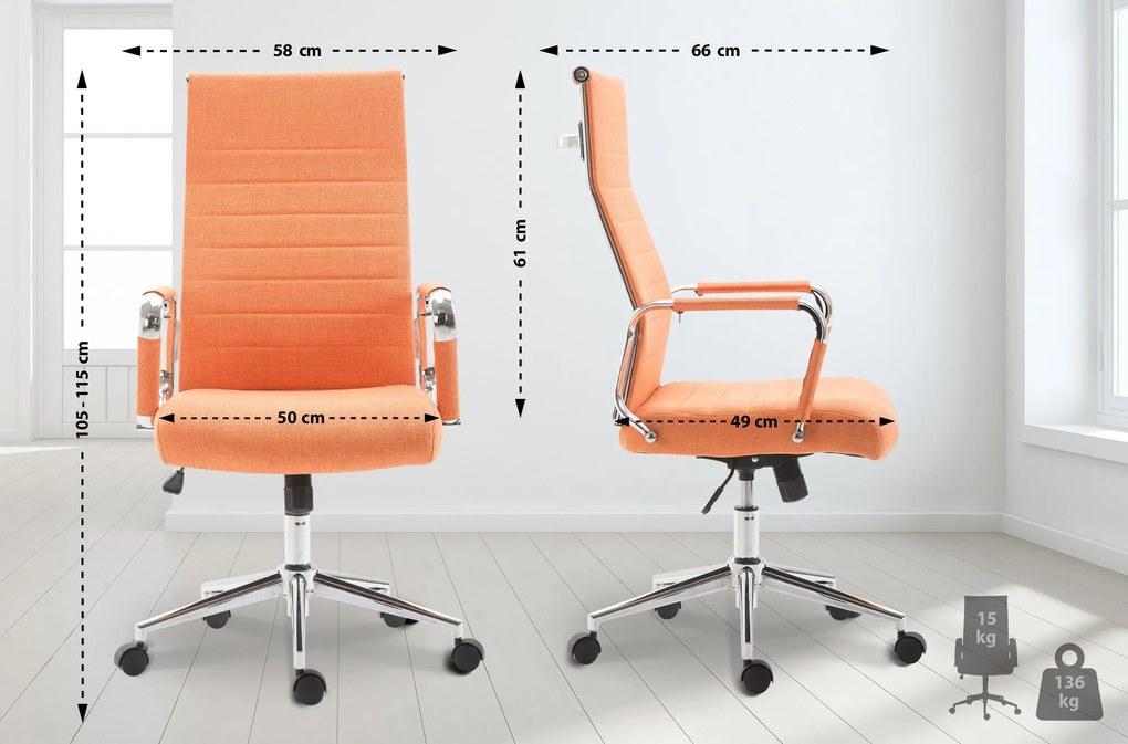 Kancelářská židle Kolumbus látka – oranžová