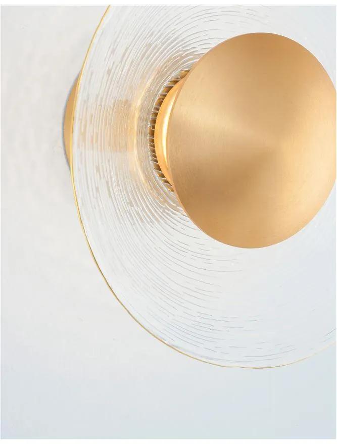 Nova Luce Nástěnné LED svítidlo ESIL čiré sklo mosazný zlatý hliník 4W 3000K