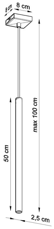 Černé závěsné svítidlo Sollux Fideus Single