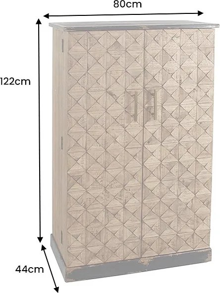 Designová barová skříňka Winebar 122 cm borovice