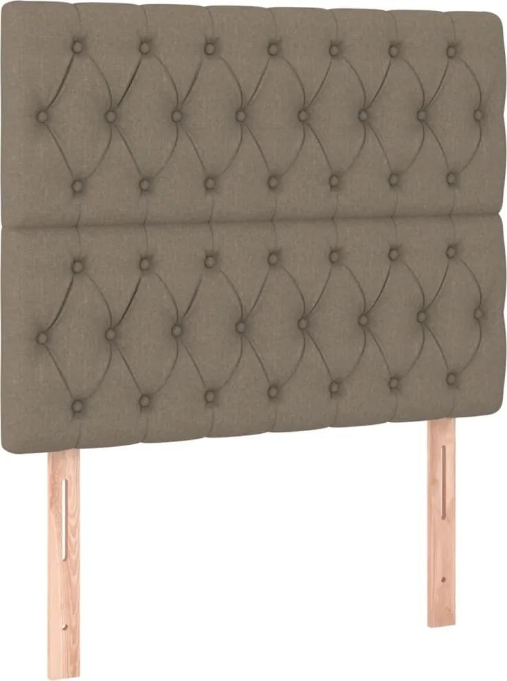 vidaXL Box spring postel s matrací a LED 90x190 cm textil [3135641] Barva: Tmavě šedá