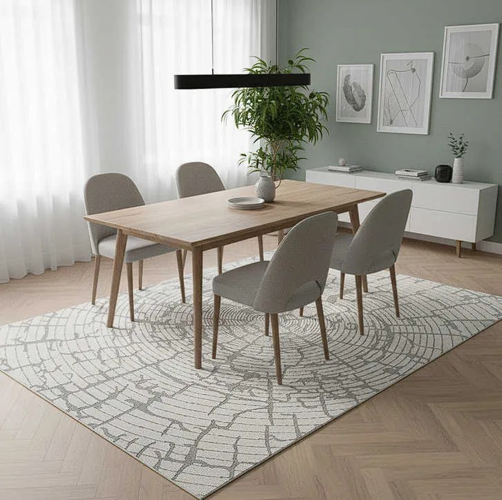TZ Šedý obdélníkový koberec Strado Polo Star s dřevěným vzorem Rozměr: 120x170 cm