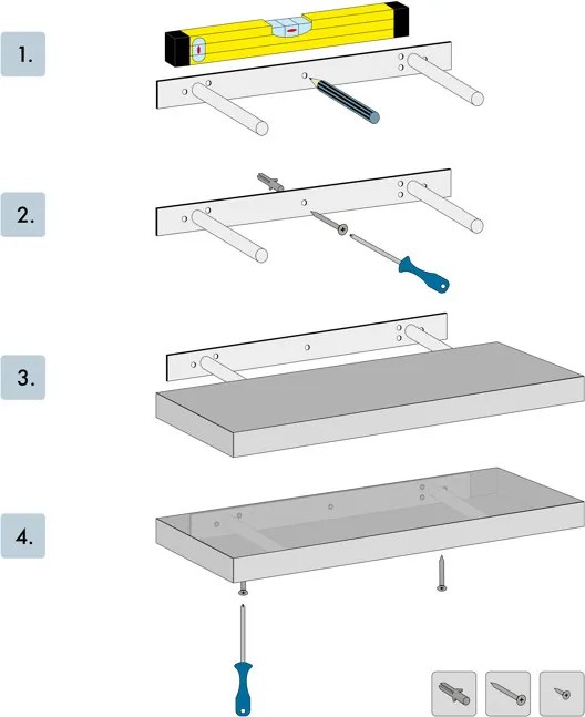 Nástěnná polička P-023 Autronic