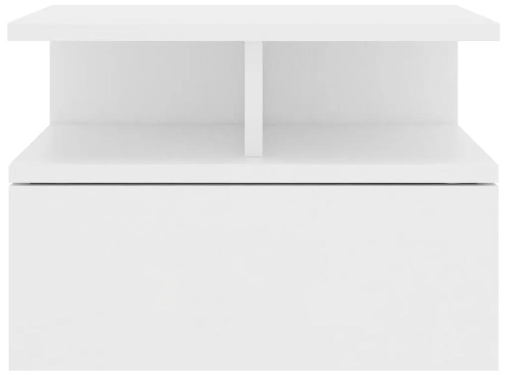 Nástěnné noční stolky 2 ks bílé 40 x 31 x 27 cm dřevotříska