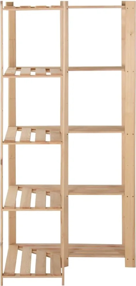 5patrový úložný regál rohový 82,5x82,5x170 cm masivní borovice 327323