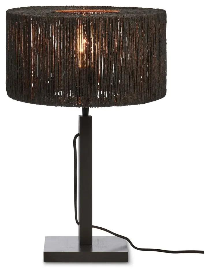 Černá stolní lampa se stínidlem z juty (výška 37 cm) Iguazu – Good&amp;Mojo