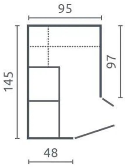 Nano - šatní skříň NA1 L/P - dub riviera