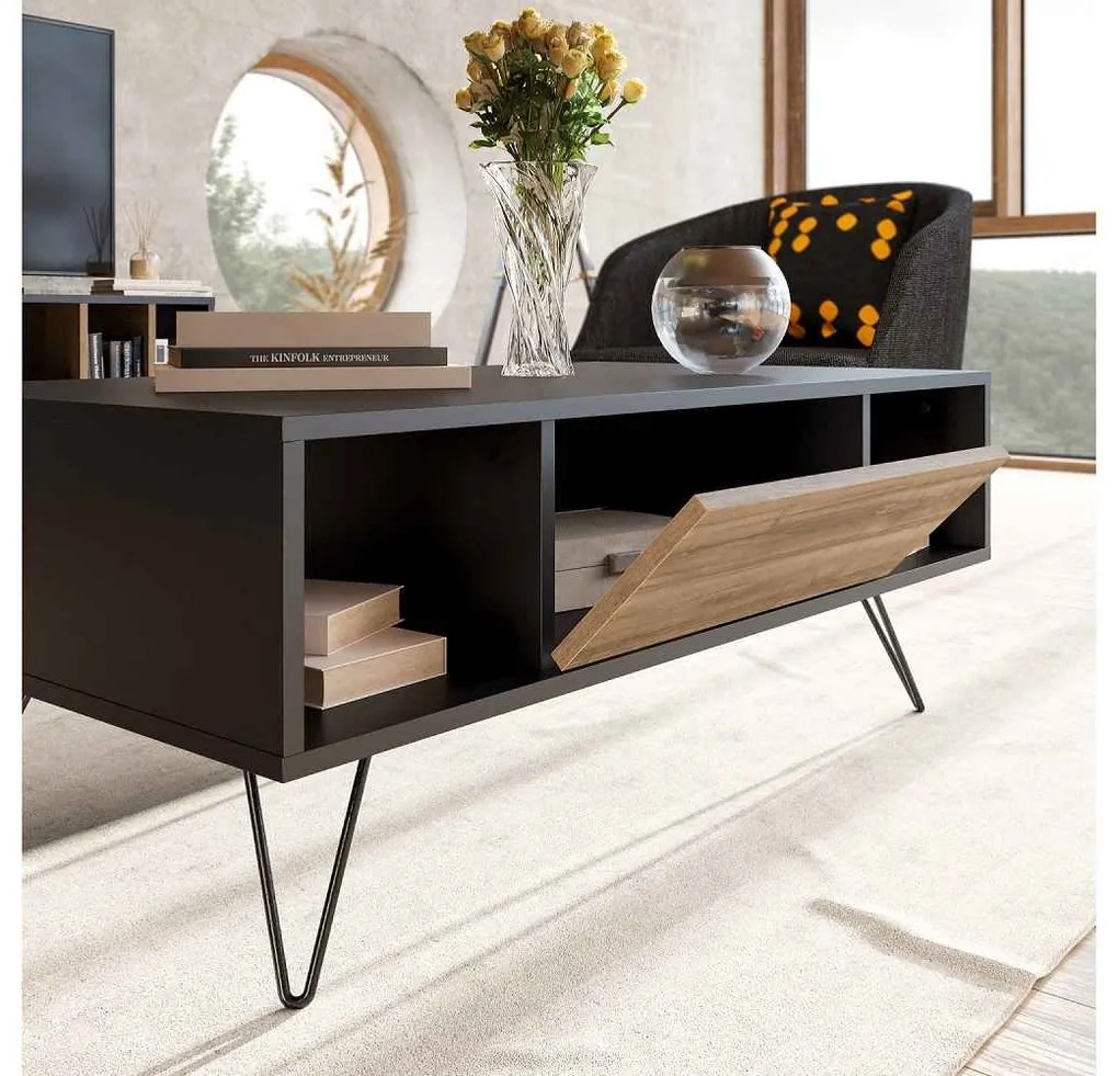 Designový konferenční stolek Baqia 120 cm ořech černý