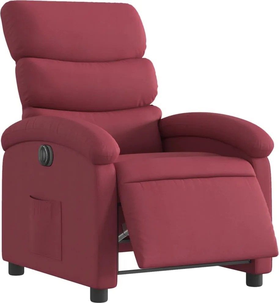 Elektrické polohovací křeslo vínové textil 3203957