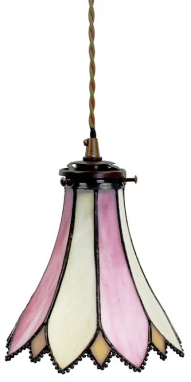 Závěsná lampa Tiffany Jurren pink – 15x115 cm