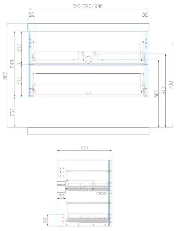 Mereo Siena koupelnová skříňka s keramickym umyvadlem 101 cm antracit mat CN4321