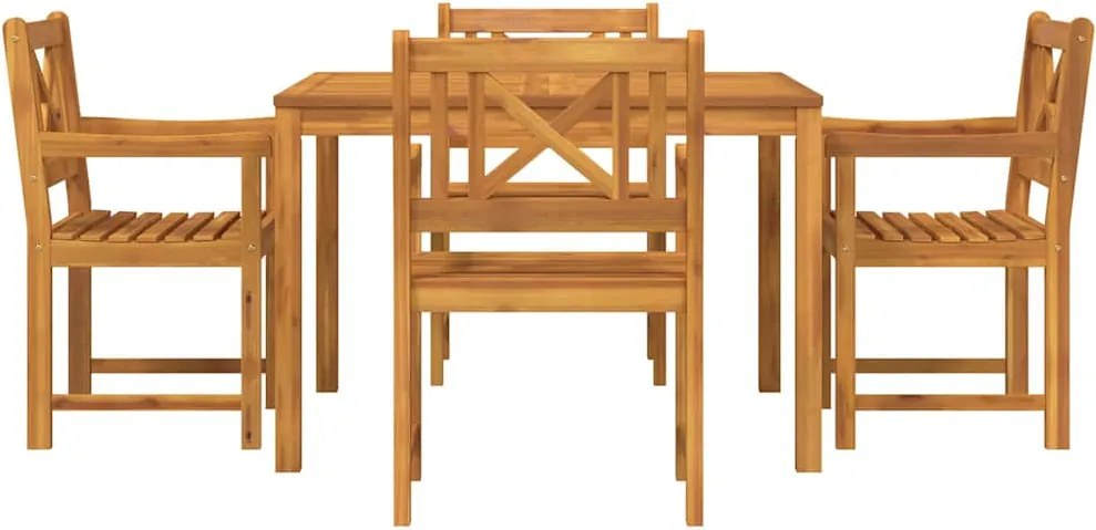 Zahradní jídelní souprava 5 ks Hnědá Masivní akáciové dřevo 3375659