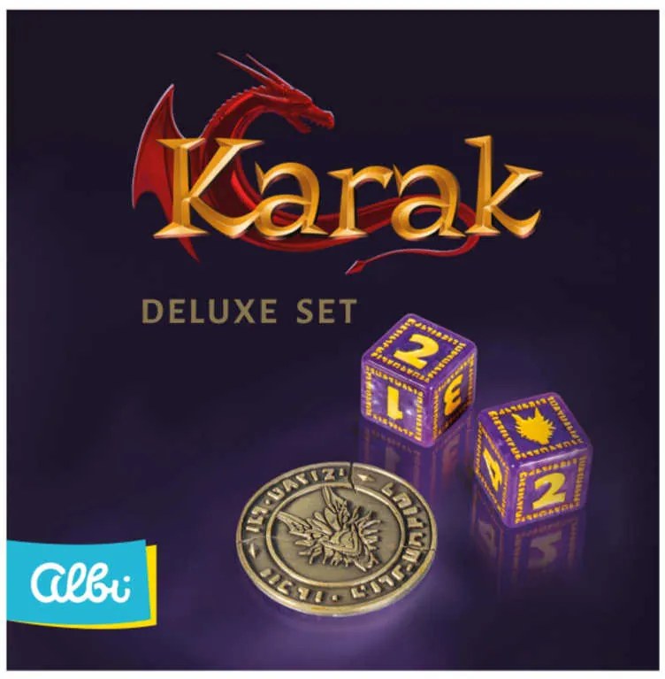 ALBI HRA Karak Deluxe set kovová mince a 2 kostky rozšíření ke hře v krabici alscs