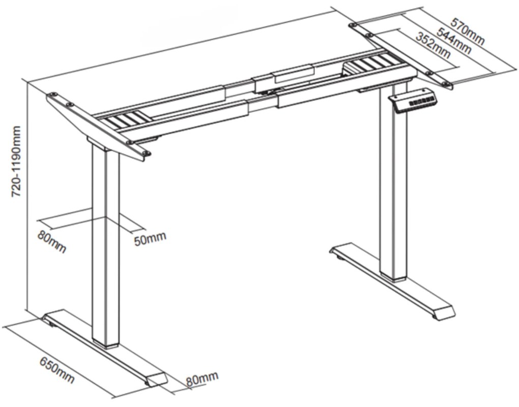 Výškově nastavitelný stůl, 2 motory, 745 - 1215 mm, ergonomický L/P, deska 1600 x 1200 mm, bílá podnož, bílá