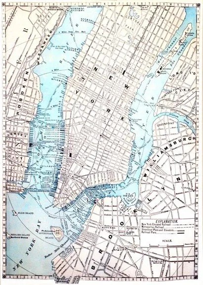 Obraz na plátně - New York (Mapa)