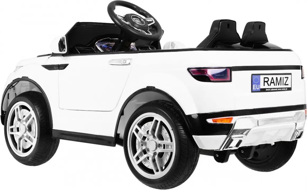 Ramiz Elektrické autíčko Rapid Racer pro děti, bílé SUV + dálkové ovládání