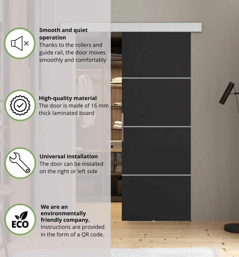 Posuvné dveře s krycí lištou MALIBU PLUS 60 grafitový
