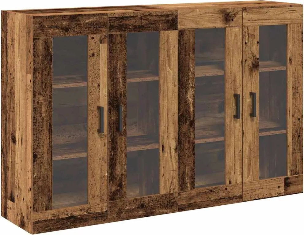Nástěnné skříně 2 ks Staré dřevo 69,5 x 34 x 90 cm 3334314