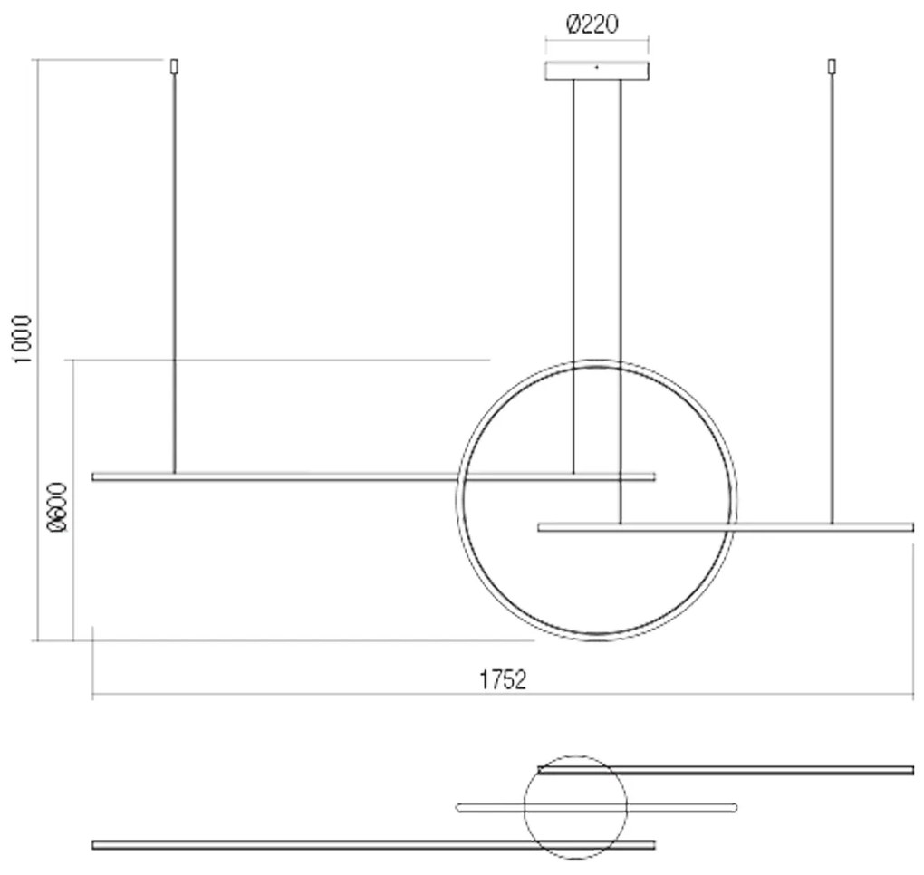 Redo 01-1736 závěsné LED svítidlo stmívatelné Giotto matně bílé, 56W, 3000K, 175cm