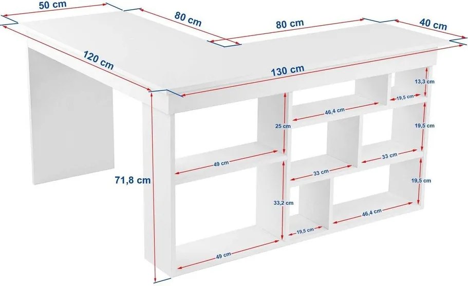 Rohový pracovní stůl v dekoru ořechu 120x130 cm Vesper – Kalune Design