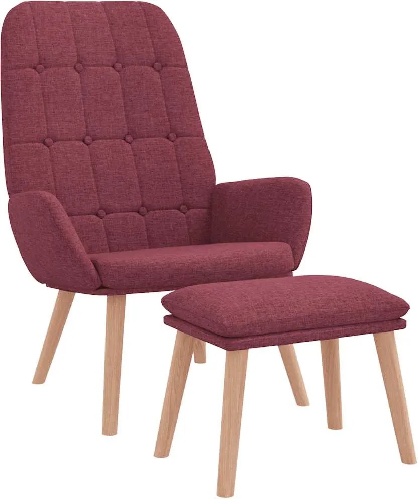 Relaxační křeslo s podnožkou vínové textil 3315155