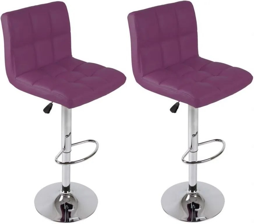 Miadomodo 74109 Sada barových židlí, fialová, 2 ks