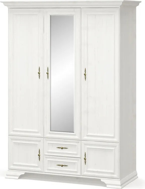 Skříň pětidveřová se zrcadlem a zásuvkami Irys 145.1x212x62.2 cm Borovice anderson