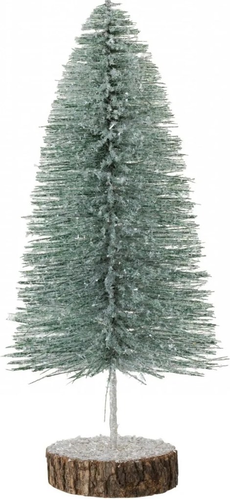 Vánoční dekorativní stromeček se zeleným třpytem velký – 16*16*38 cm