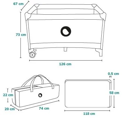 Lionelo - Cestovní postýlka STEFI tmavě modrá