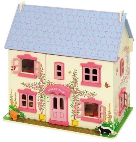 Bigjigs Toys Růžový domek pro panenky - rozbaleno