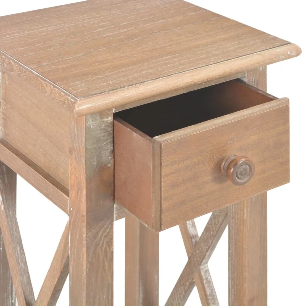 vidaXL 280060 Marketos Side Table Brown 27x27x65,5 cm Wood