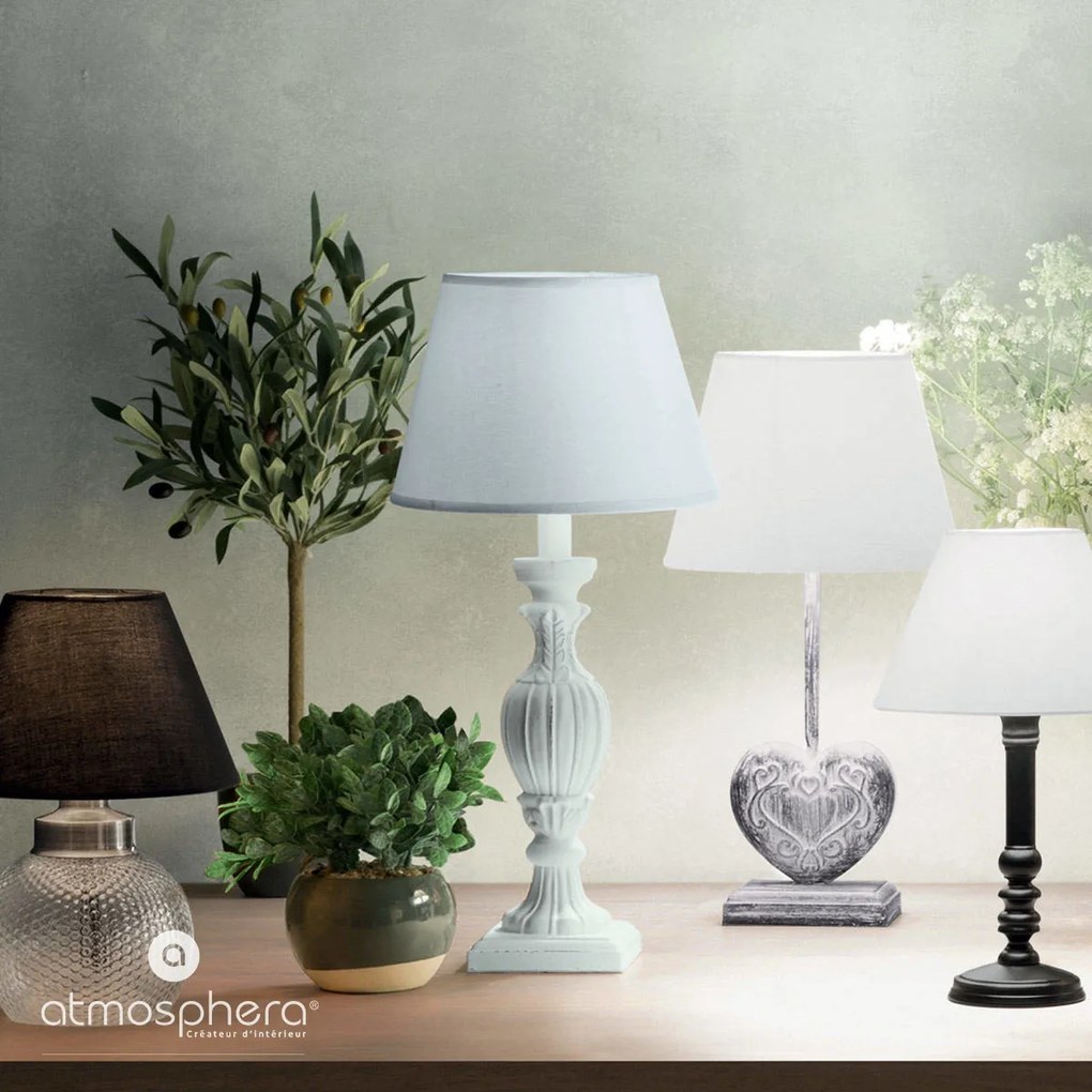 Stolní lampa PATINE BLANC se stínítkem, 55 cm