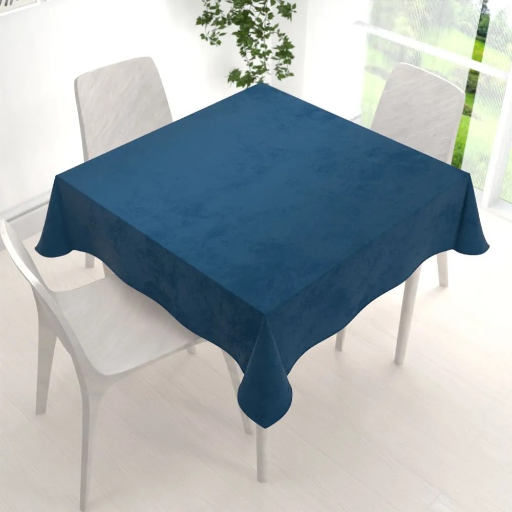 Biante Velký sametový čtvercový ubrus Velvet Premium SVP-001 Petrolejově modrý 220x220 cm