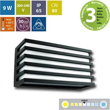LED svítidlo McLED Corona H, 9W, 4000K, IP65, černá ML-513.023.19.0