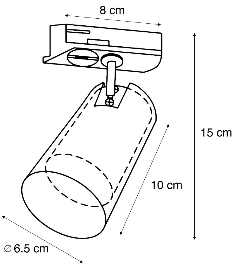 Moderní bodové svítidlo zlaté s jantarovým sklem pro 1fázový kolejnicový systém - Iconic Lloyd