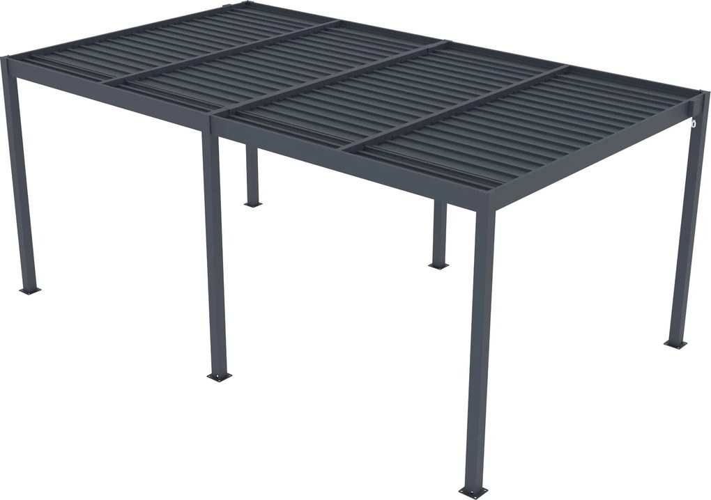 Hliníková bioklimatická pergola s lamelami BestBerg BBP-15G / 5 x 3 m / šedá