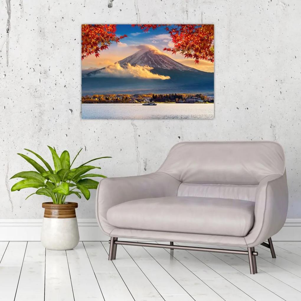 Skleněný obraz - Japonsko, Hora Fudži (70x50 cm)
