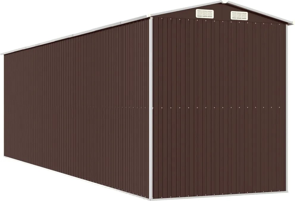 Zahradní kůlna tmavě hnědá 192 x 689 x 223 cm pozinkovaná ocel 3147466