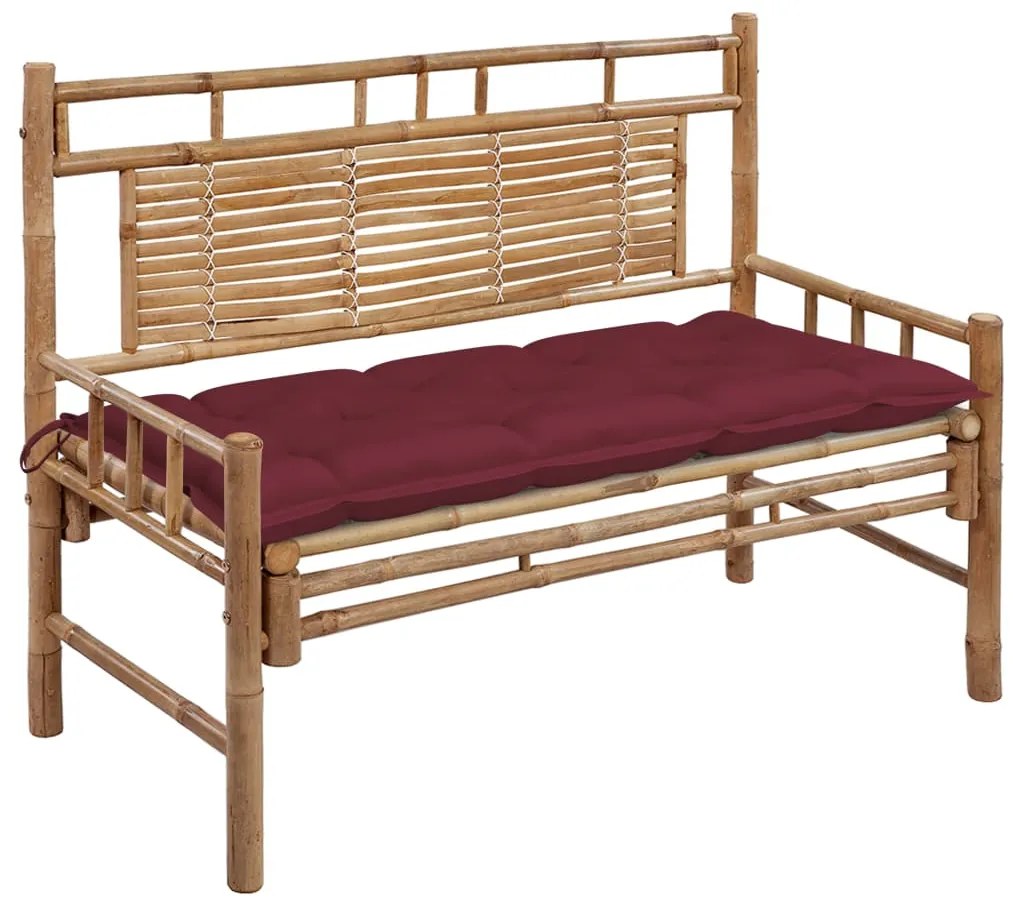 Zahradní lavice s poduškou 120 cm bambus 3063900