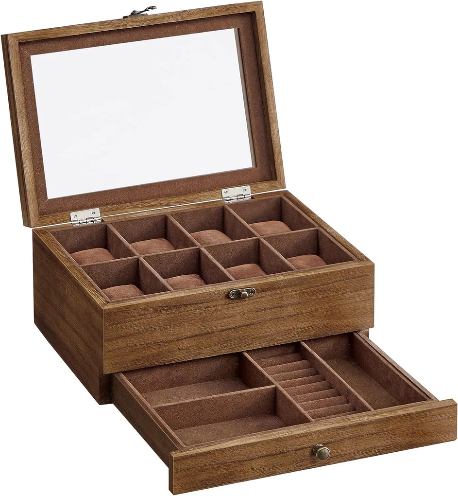Úložný box na hodinky Vrangle hnědý