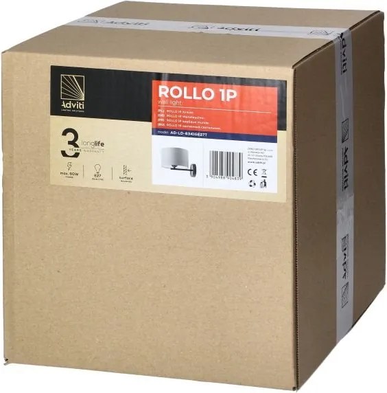 Nástěnné svítidlo Orno ROLLO AD-LD-6341GE27T, E27, 60W, šedá