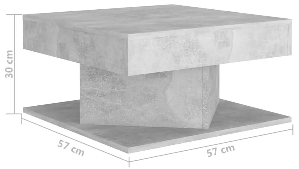Konferenční stolek betonově šedý 57 x 57 x 30 cm dřevotříska - Default Title