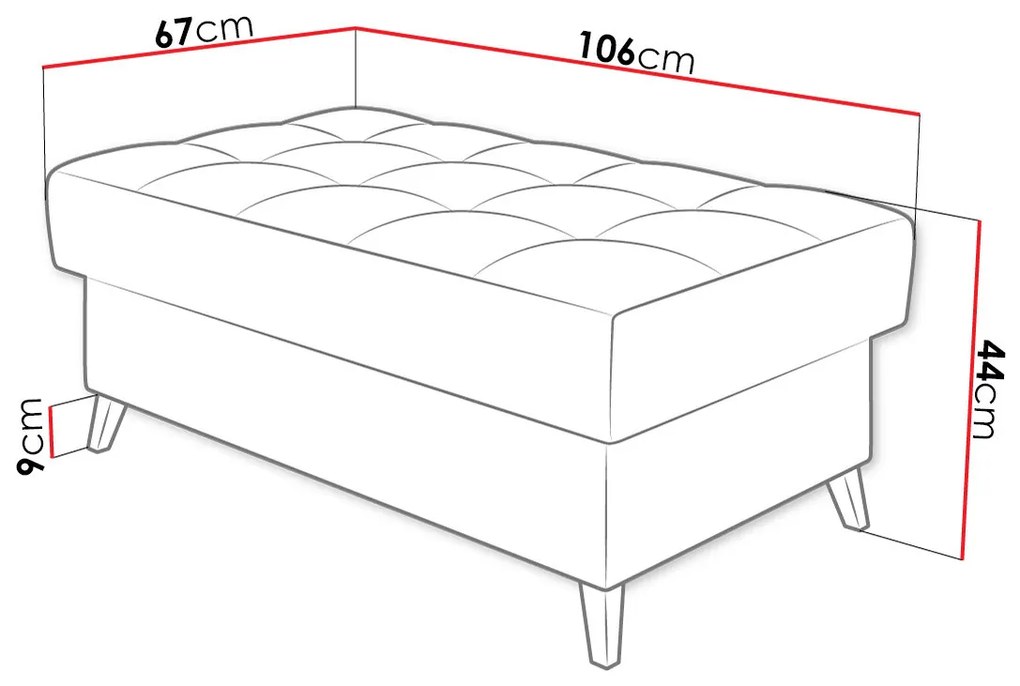 Taburet OKLAHOMA - šedý