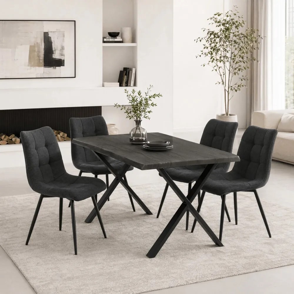 Jídelní stůl HT-F4318 GREY, mdf, šedý dub (180 x 90) cm Šedá