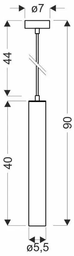 Candellux Černý závěsný lustr Tubo 40cm pro žárovku 1x GU10 98-68125