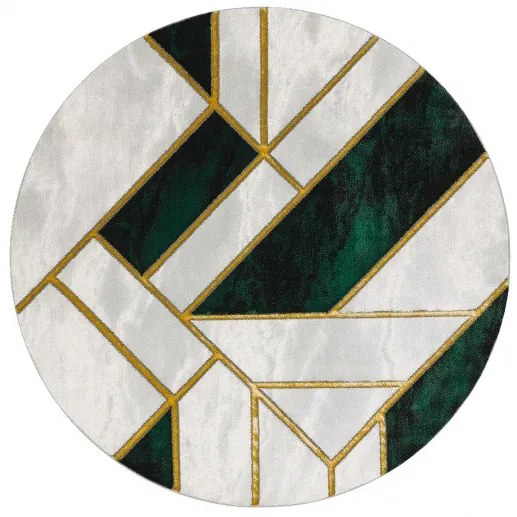 Dywany Łuszczów, Kusový koberec Emerald 1015 green and gold kruh, 200x200 (průměr) kruh, zelená, ložnice